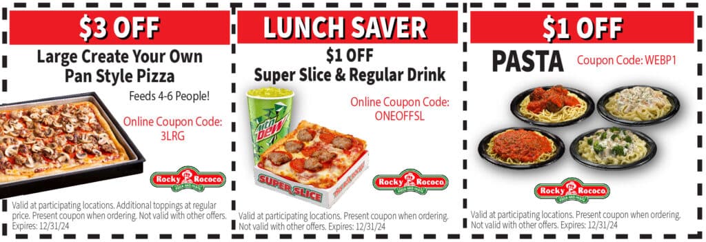 More Deals - Rocky Rococo Pizza and Pasta
